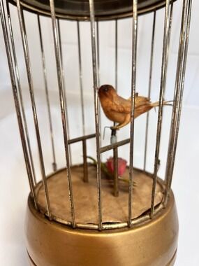 Accents | Antique Singing Bird Cage Music Box Automaton Semi Works ...